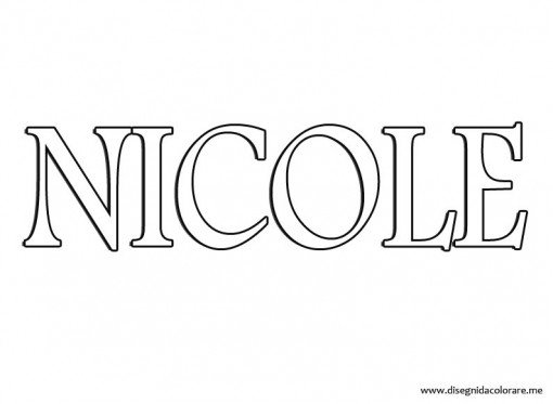 Nome Nicole - Disegni da colorare