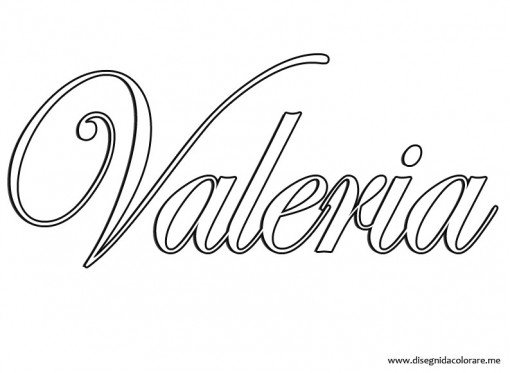 Nome Valeria - Disegni da colorare