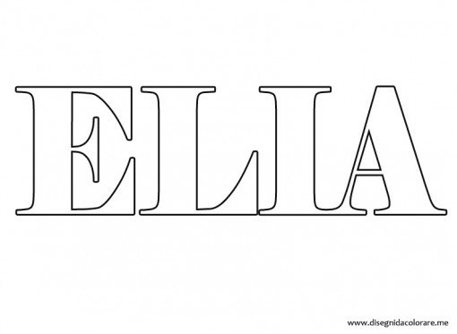 Elia: nome da colorare - Disegni da colorare