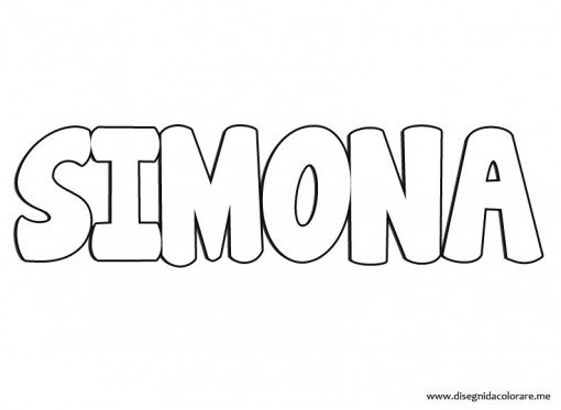 Simona: nome da stampare - Disegni da colorare