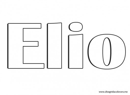Nome Elio - Disegni da colorare