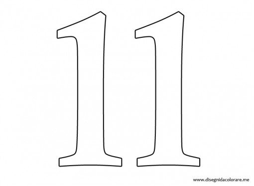 Numero 11 - Disegni da colorare