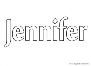 Jennifer nome da colorare - Disegni da colorare