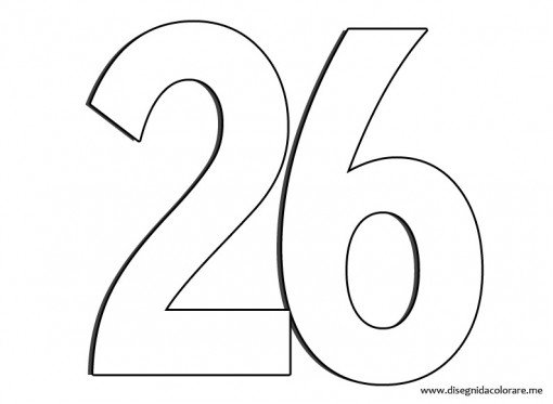 Numero 26 Disegni Da Colorare Sketch Coloring Page