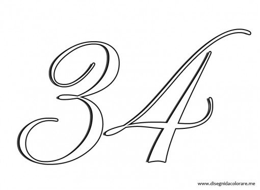 Numero 34 - Disegni da colorare