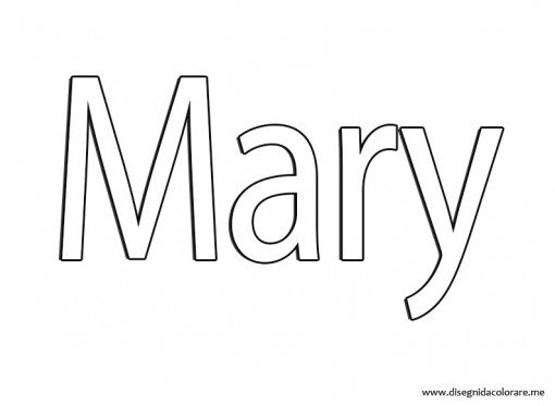Nome Mary - Disegni da colorare