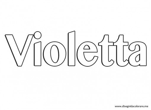 Nome Violetta - Disegni da colorare