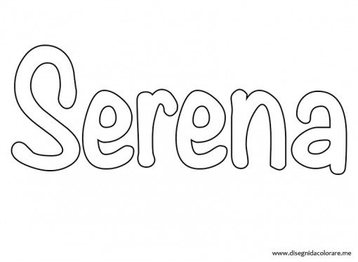 Nome Serena - Disegni da colorare