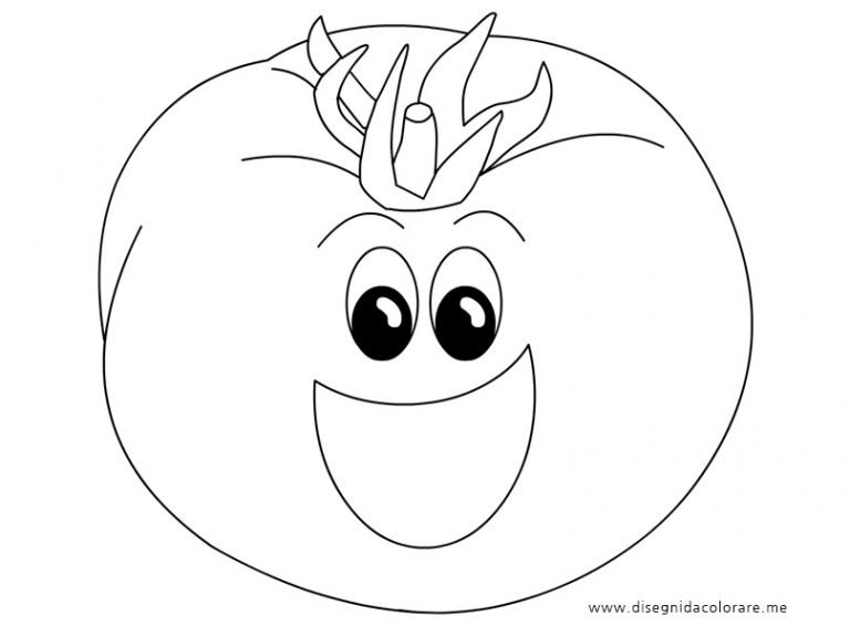 Pomodoro sorridente da colorare - Disegni da colorare