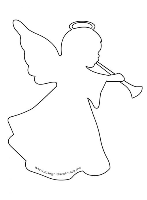 Sagoma angelo musicante - Disegni da colorare