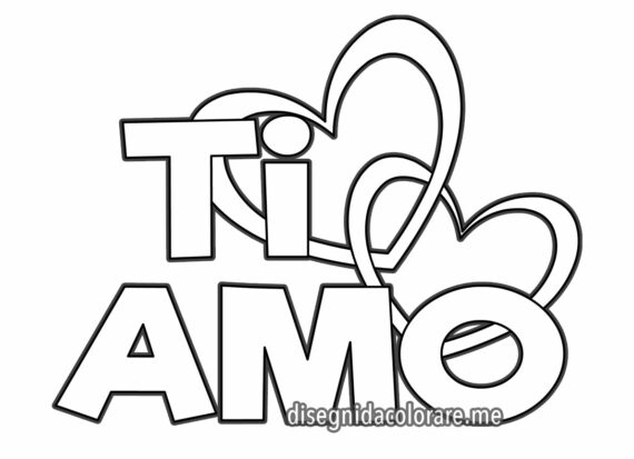 Ti amo scritta - Disegni da colorare