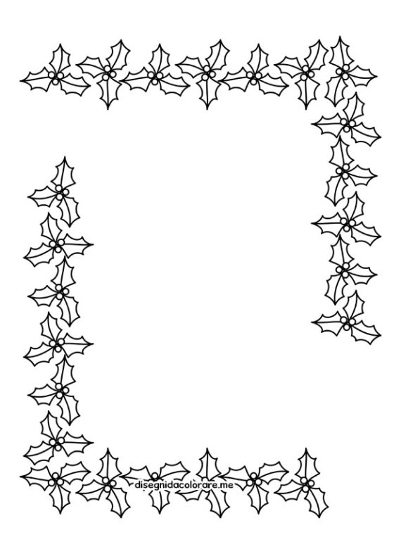 Cornice con agrifoglio - Disegni da colorare
